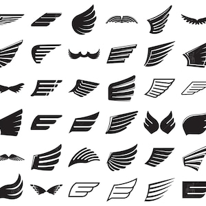 Wing Badge Svg, Wing Emblem, Angel or Bird Heraldic, Vintage Army ...