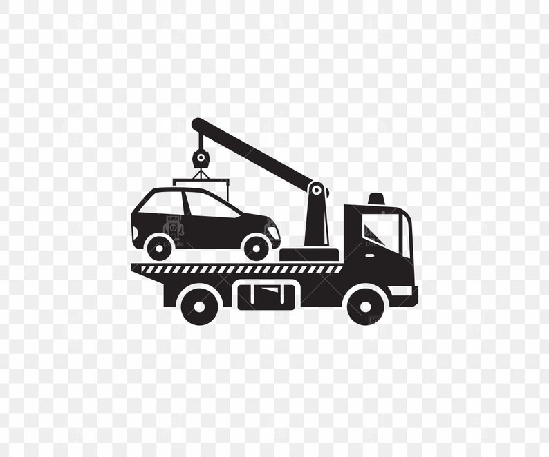 Tow Truck Svg, Tow Truck Service Icons, Crane Truck, Hoist, Car Tow ...