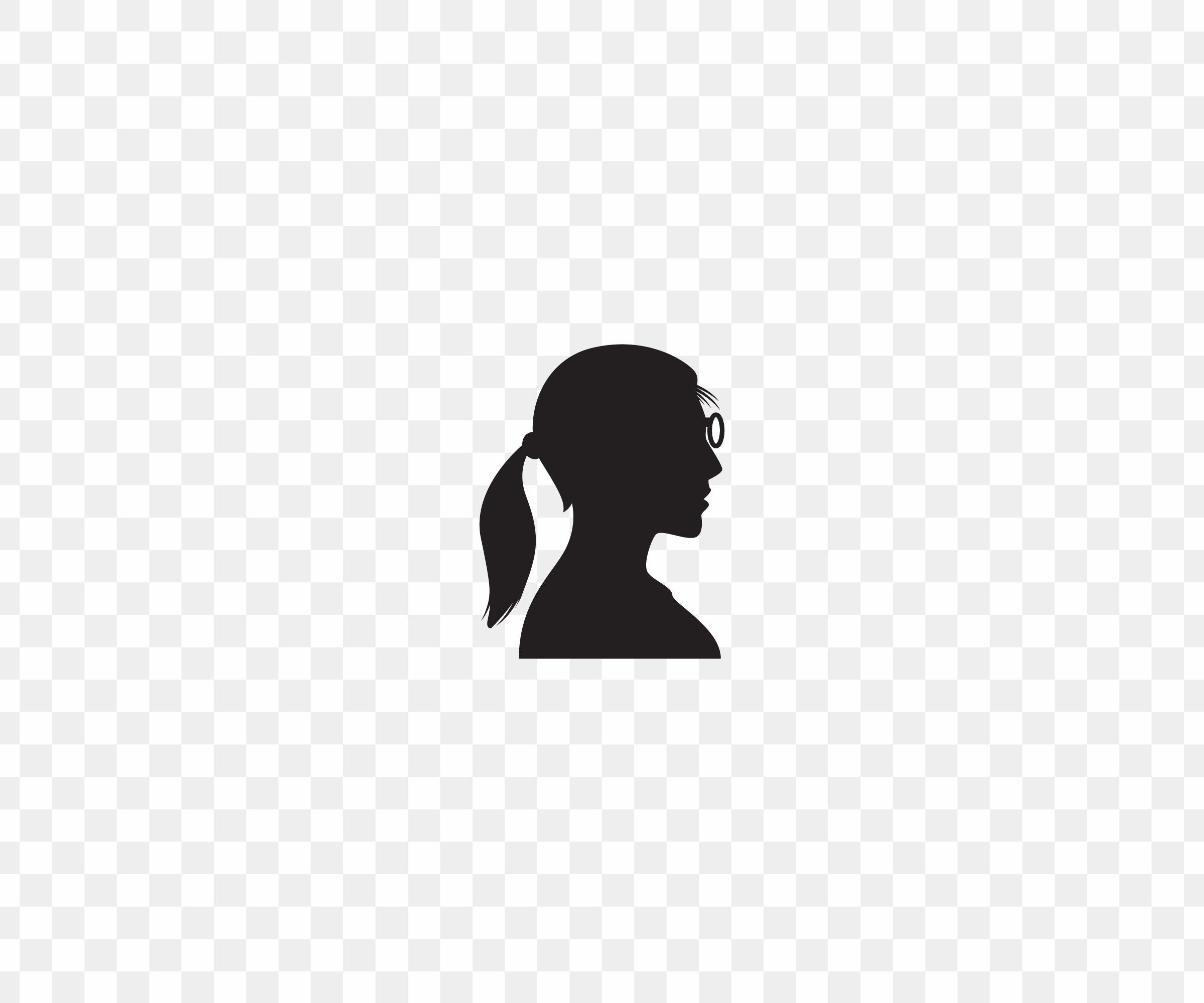 Woman Face Silhouette, Girl, Female Profile Side View Characters Icons ...