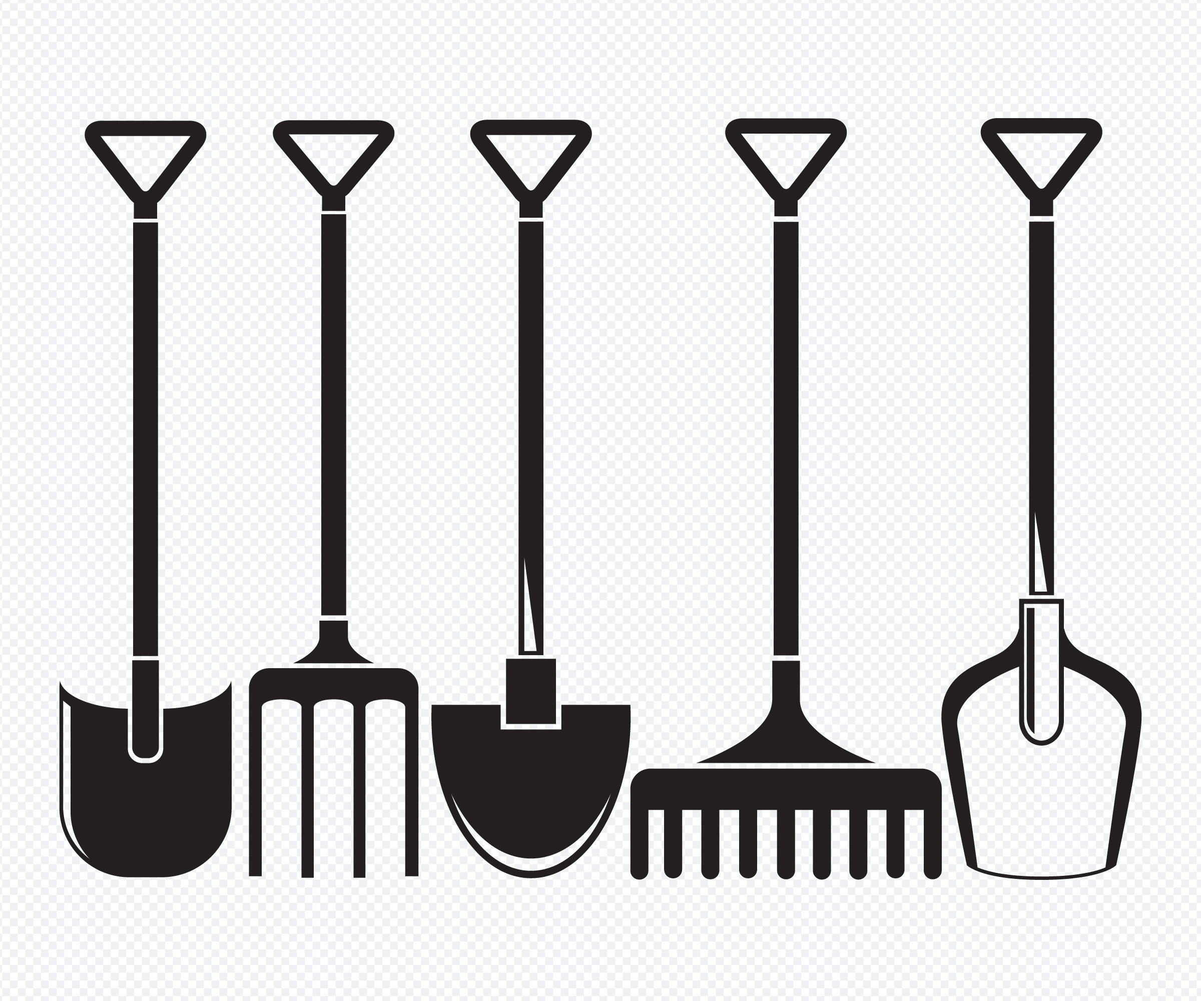 Garden Tools SVG: Shovel, Spade, Pitchfork Clip Art (digital File) - Etsy