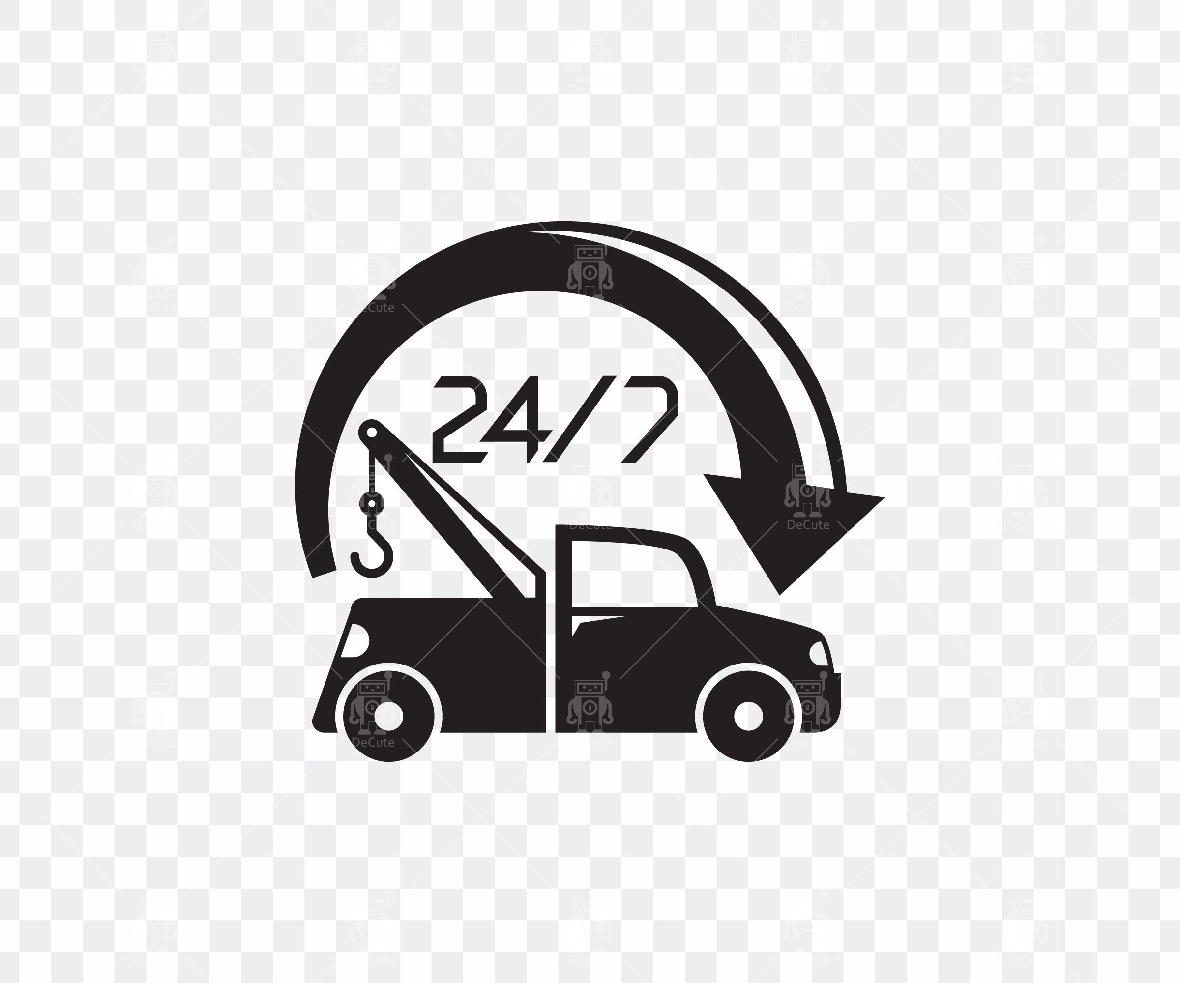 Tow Truck Svg, Tow Truck Service Icons, Crane Truck, Hoist, Car Tow ...