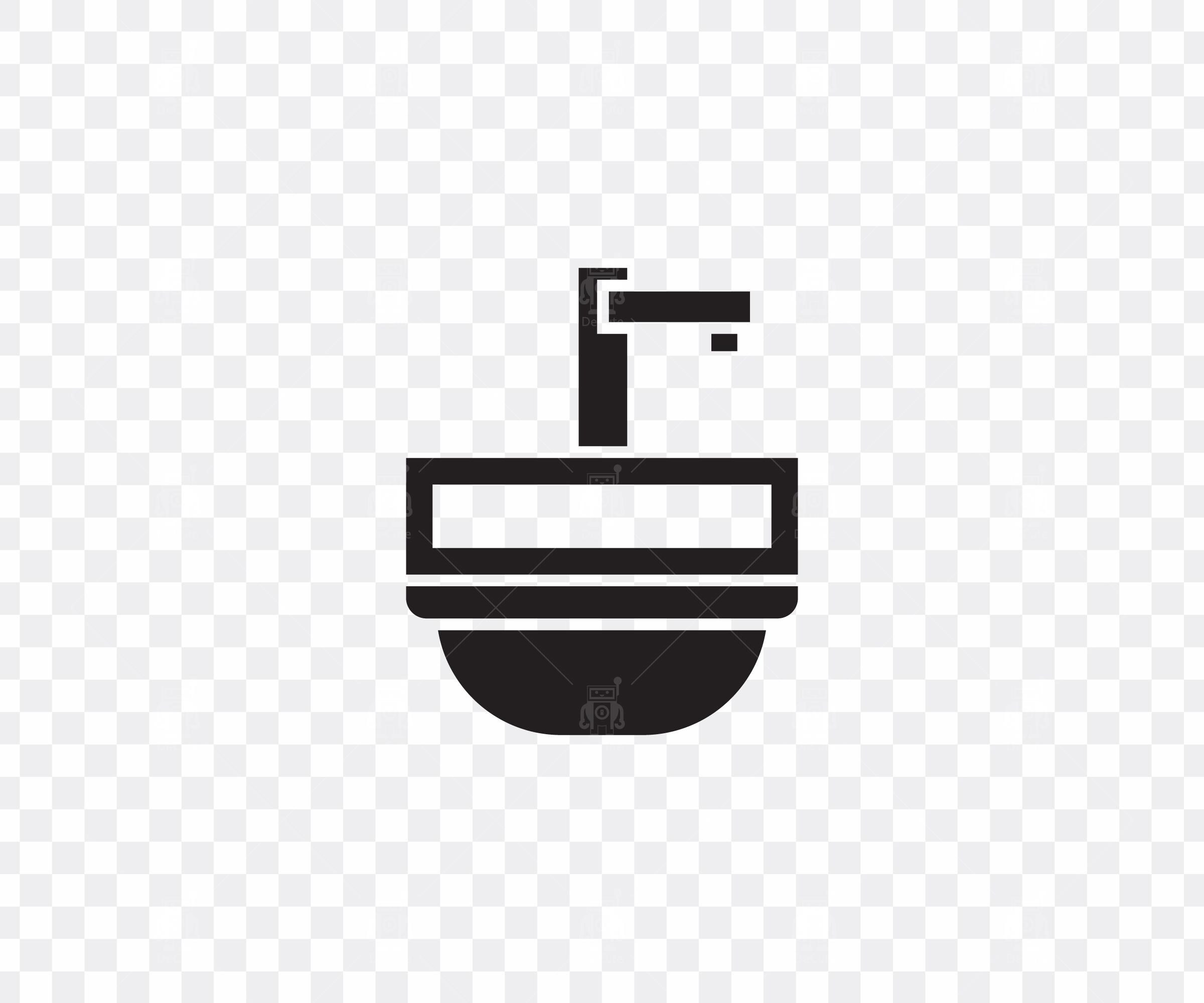 Basin Sink and Washbowl Icon Clip Arts Digital Download Vector Files ...