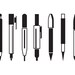 Pen, Pencil, Writing Tool Clip Arts Set Vector Digital File Svg, Eps ...
