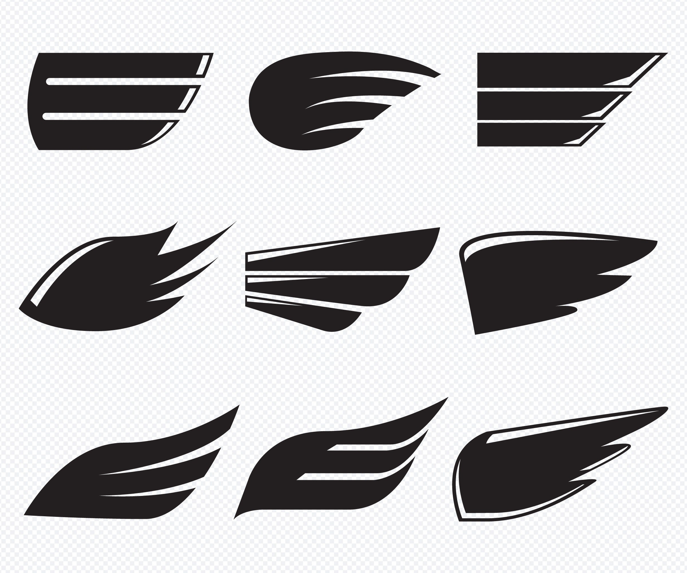 Wing Svg, Wing Icons Bird Wings, Fast Eagle Emblem and Ornament Angel ...