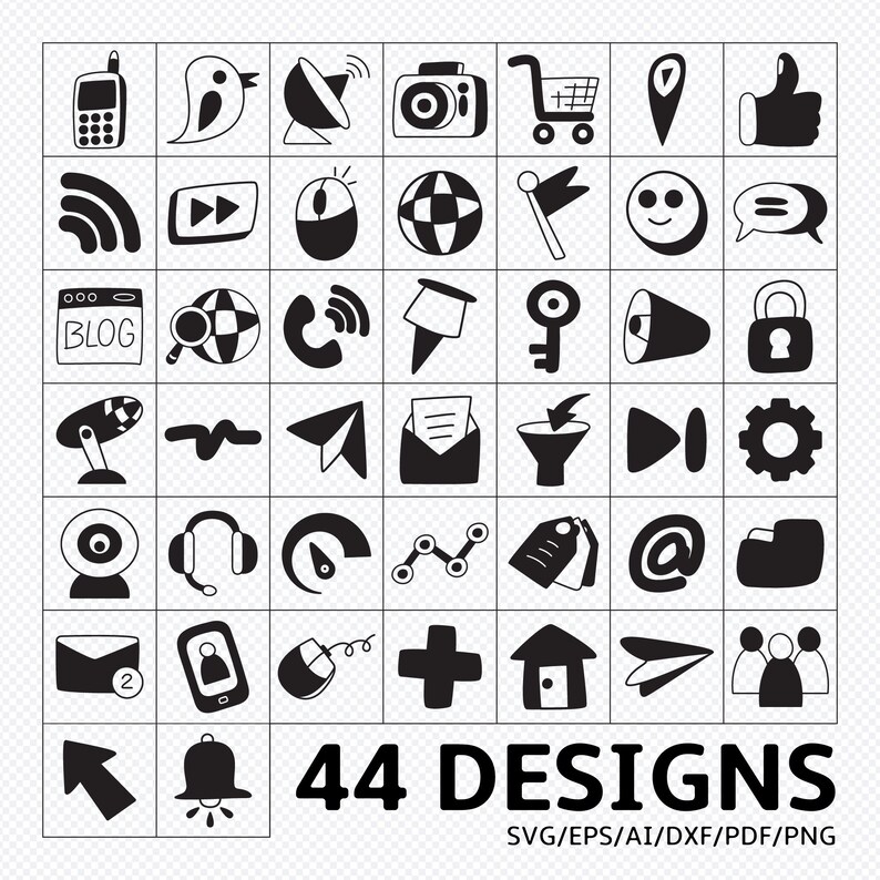 Social Media, Social Network, Network Blog and Communication Doodle ...