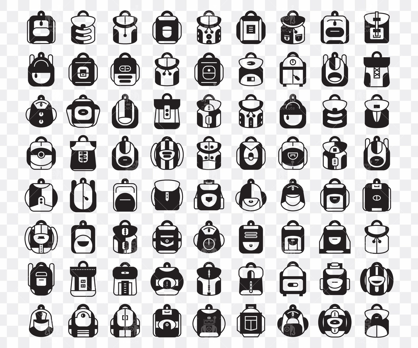 Backpack Svg, Backpack Icons Bundle Svg, Schoolbag Backpack, Baggage ...
