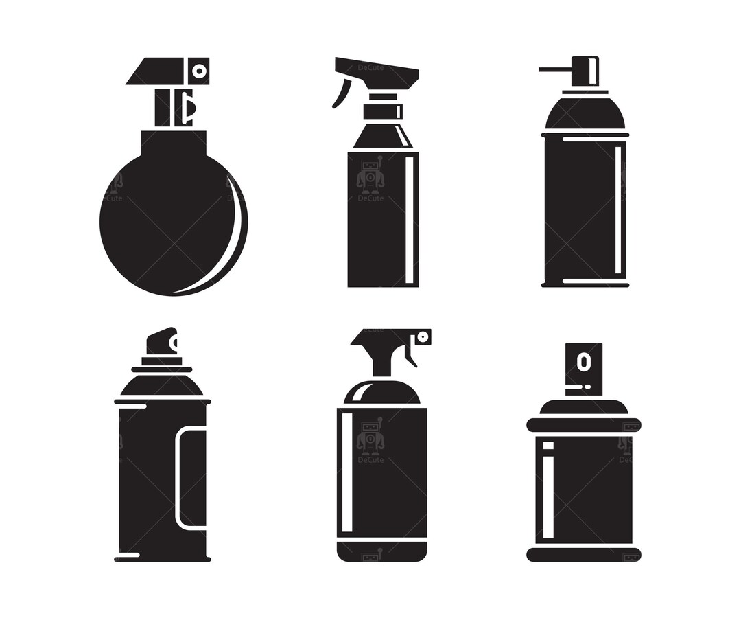 Spray Bottle and Sprayer Can Icons Clipart (digital Download - Svg, Eps ...
