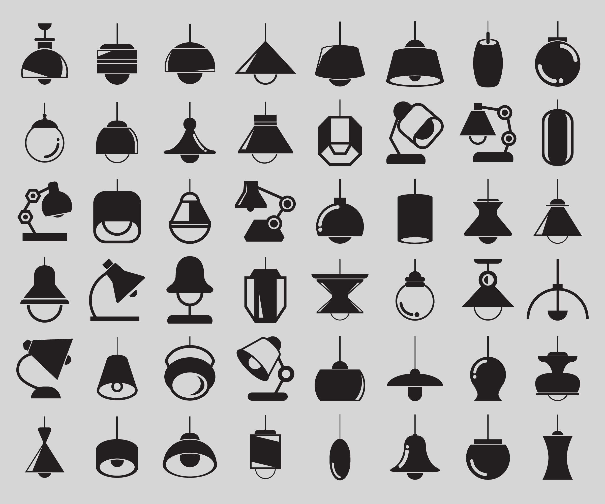 Light, Table Lamp, Pendant Light Fixtures and Ceiling Light Clip Arts ...