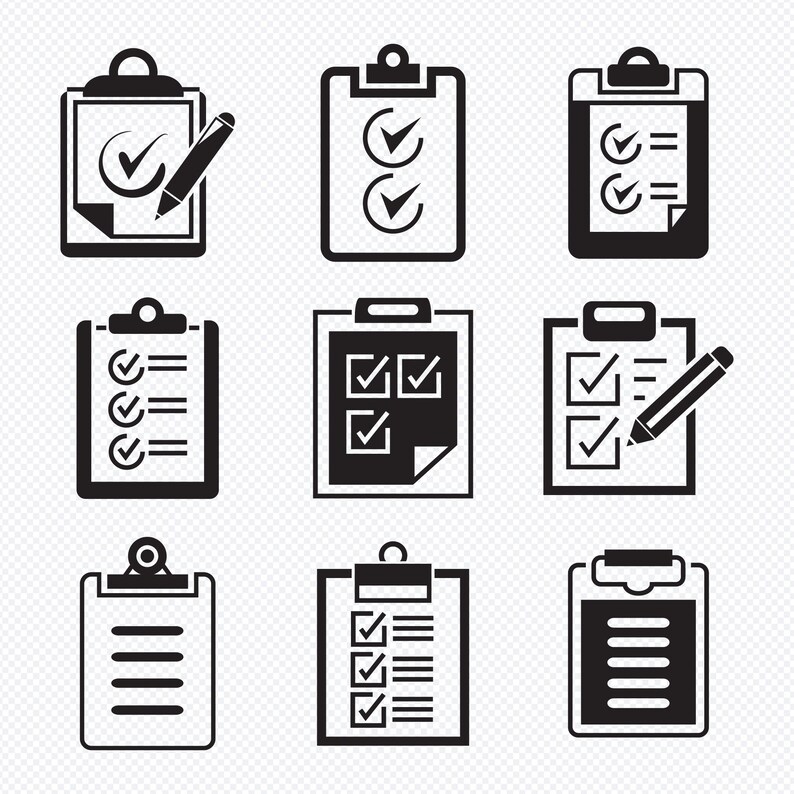 Clipboard and Check Mark, Clipboard Check List Svg, Clipboard Icons ...