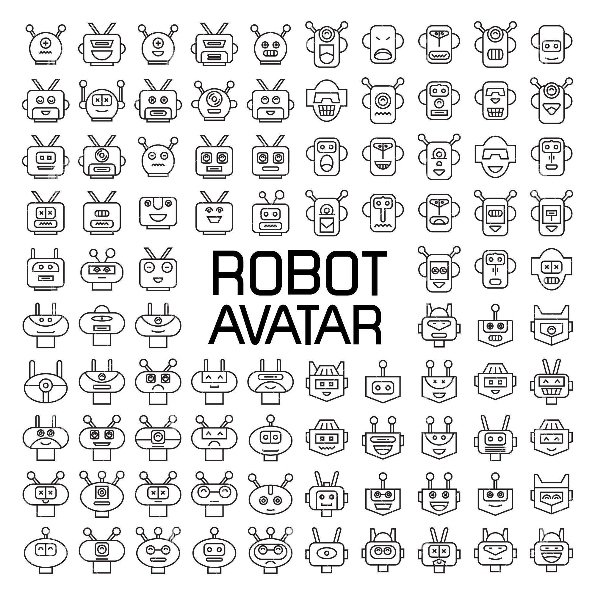 Robot Head Avatar, Robot Svg, Robot Profile Icons, Robot Cartoon, Robot ...