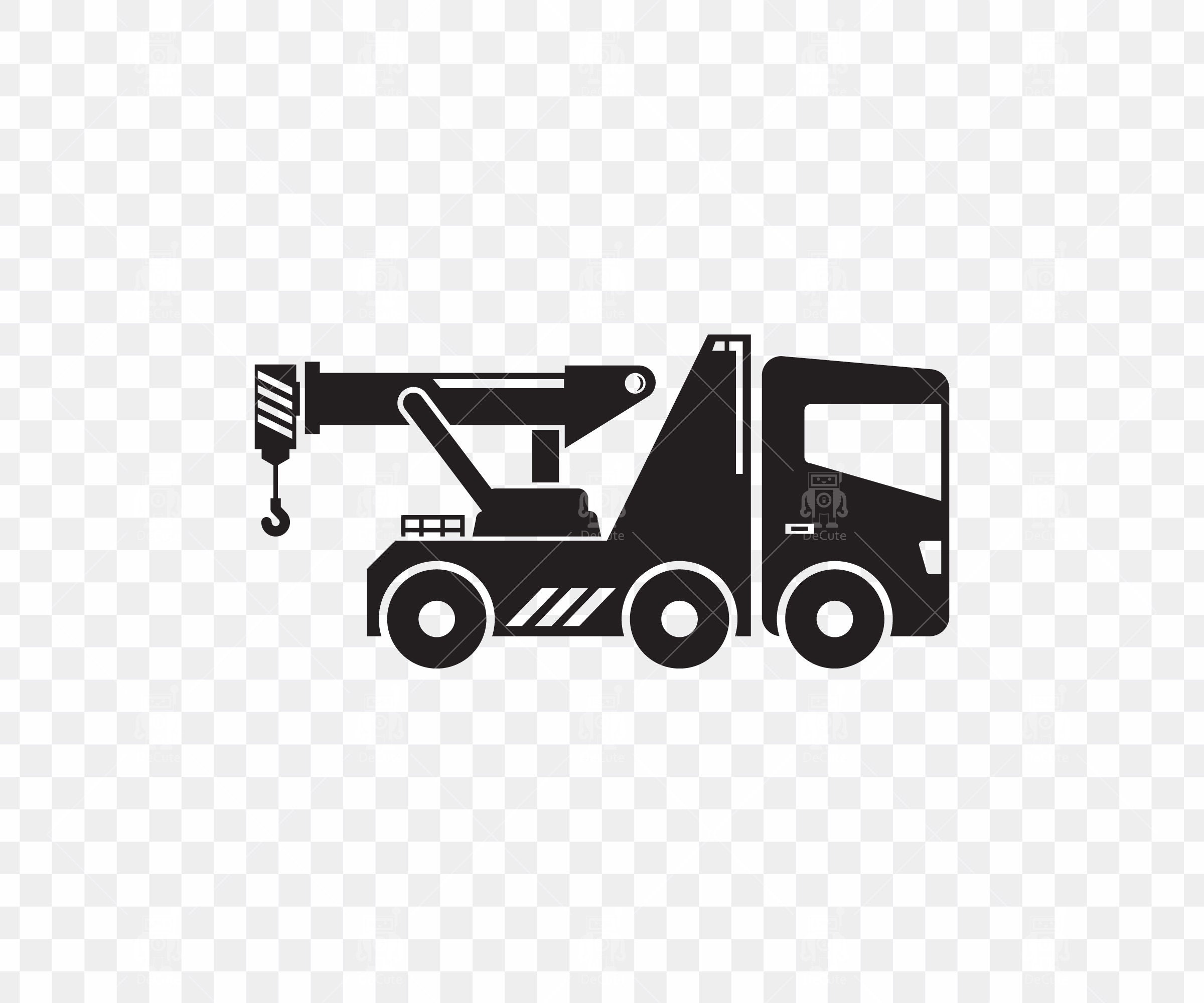 Tow Truck Svg, Tow Truck Service Icons, Crane Truck, Hoist, Car Tow ...