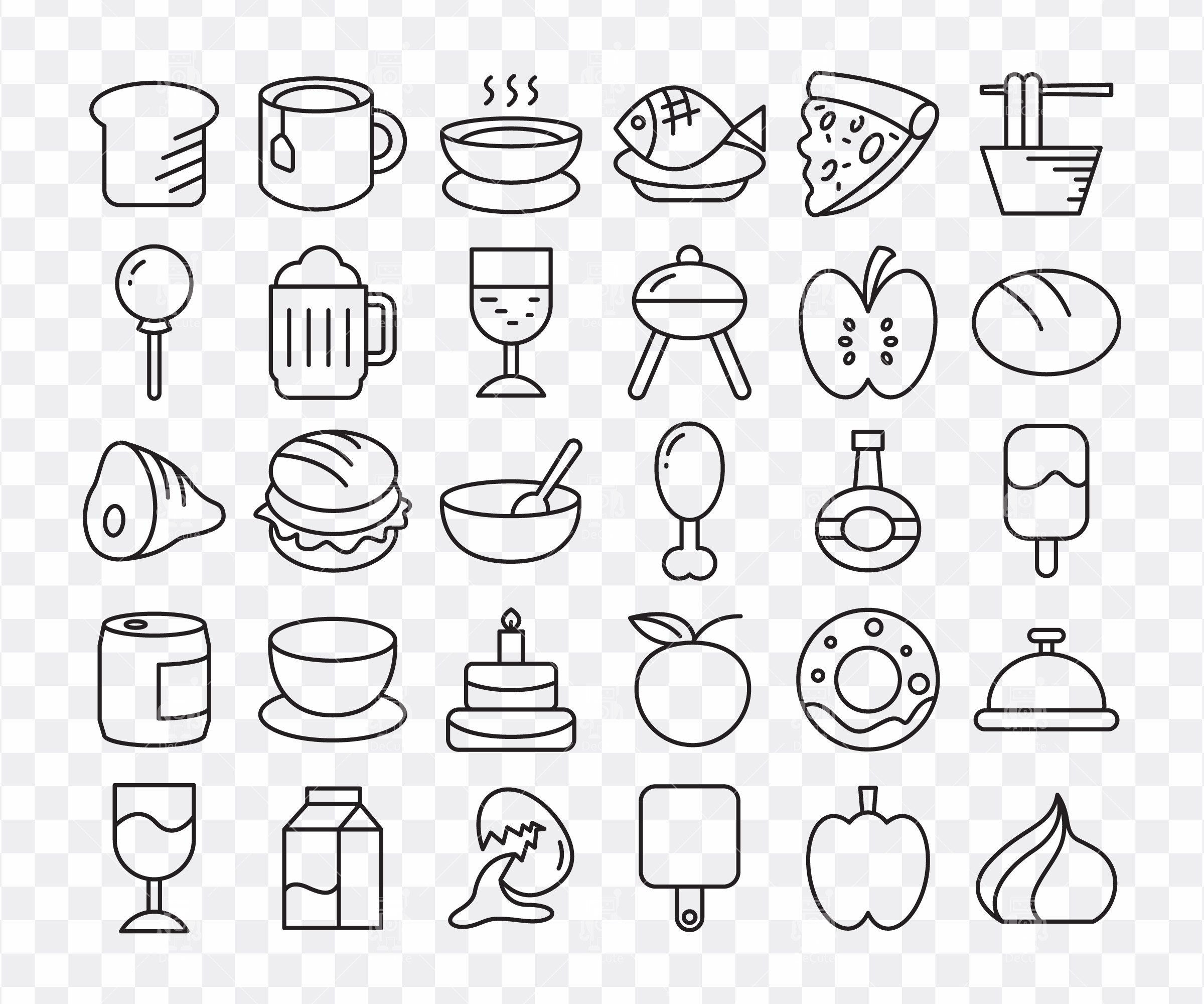 Food Svg, Restaurant Menu Icons, Fastfood Svg, Desserts, Meal, Soup ...