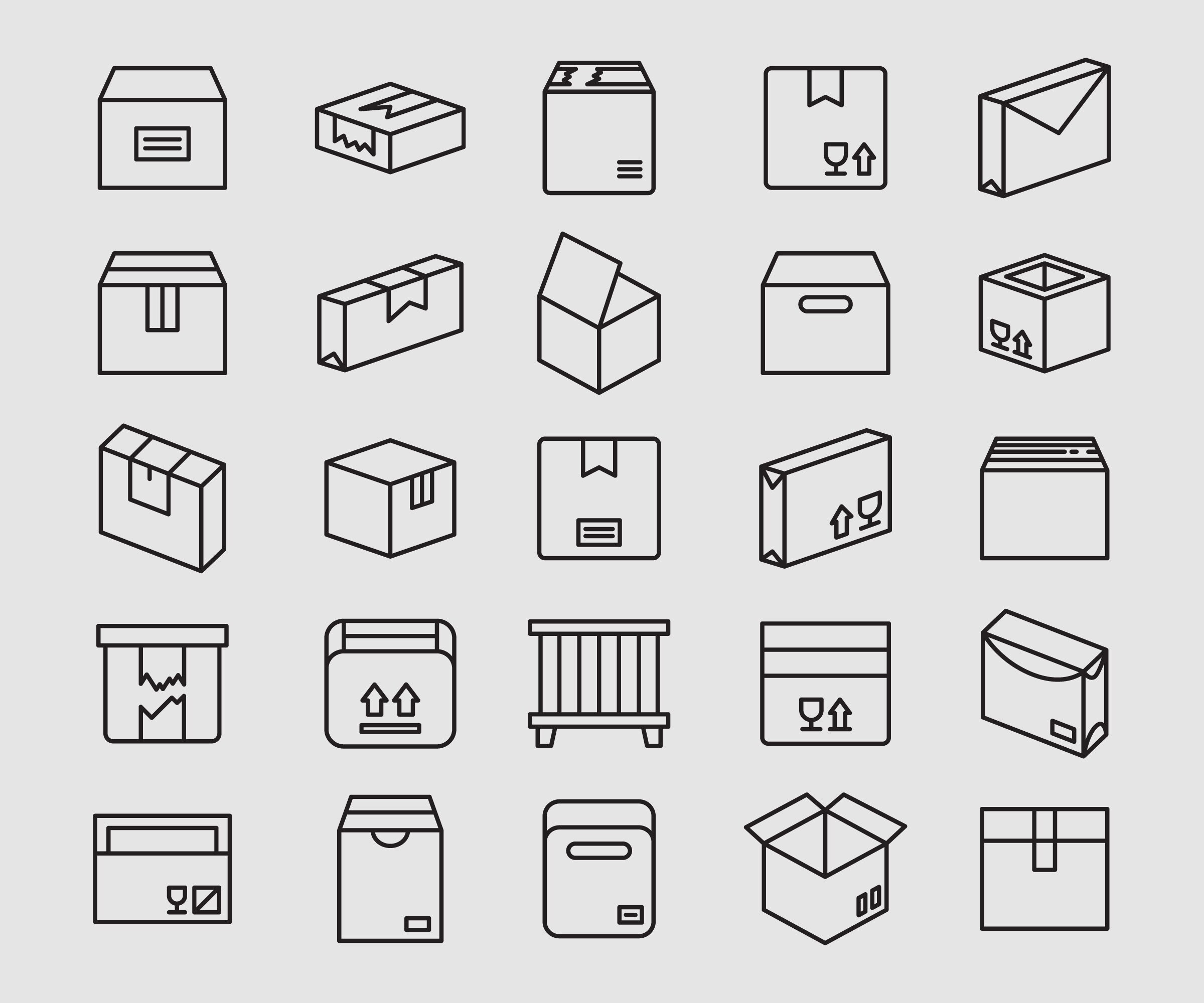 Box Icons Svg, Carton Box Icons, Packaging Design Box, Crate Icons ...