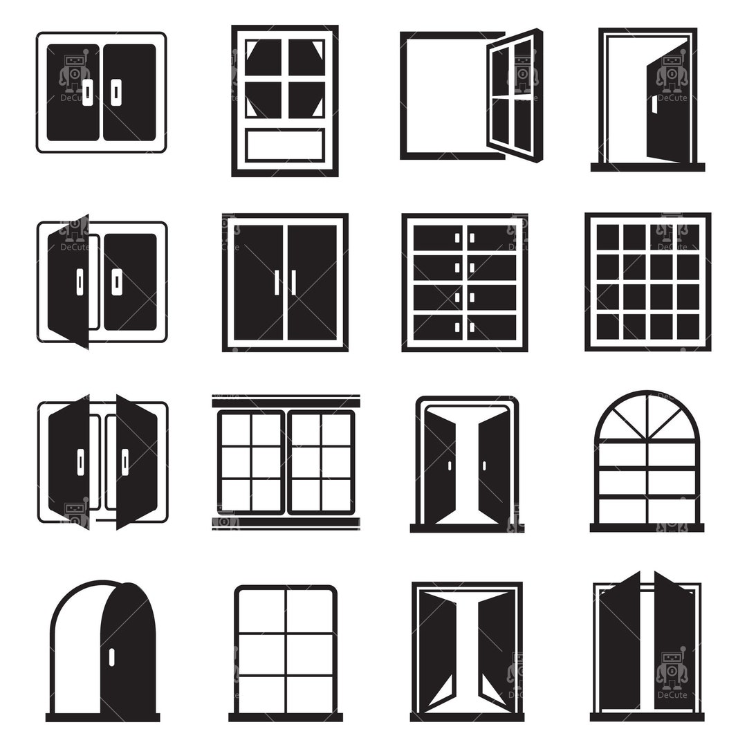Window Pattern Frame and Door Clip Arts Vector Digital File Svg, Eps ...