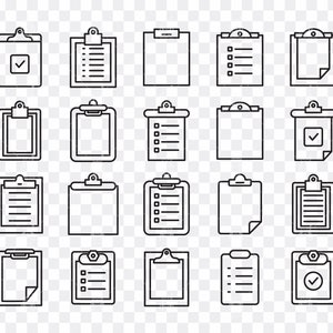 Clipboard Icons Svg, Report Document Icons, Sheet Icons, Check List and ...