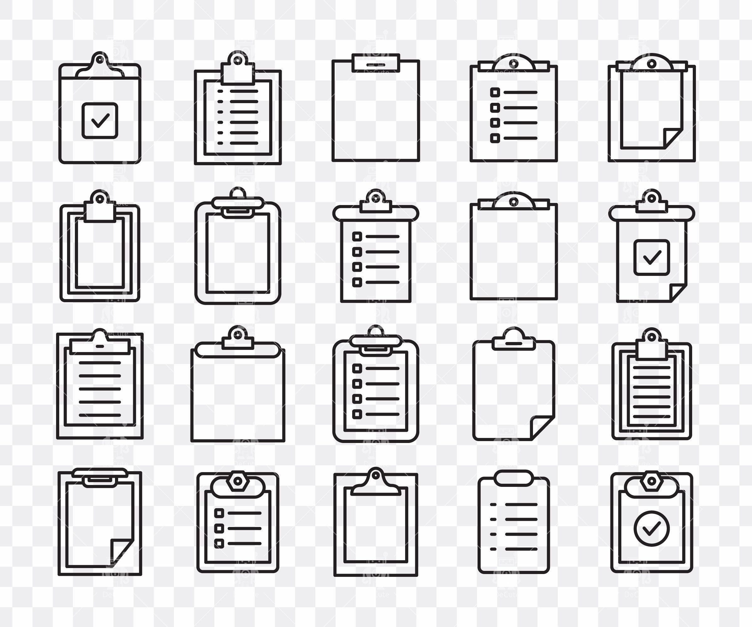 Clipboard Icons Svg, Report Document Icons, Sheet Icons, Check List and ...