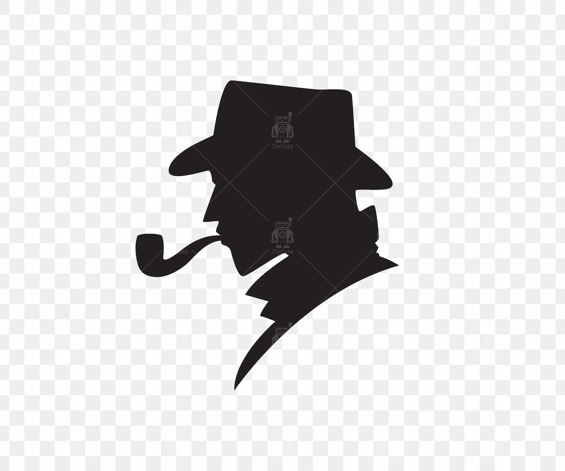 Sherlock Holmes Black Silhouette, Sherlock Profile, Smoking Pipe ...
