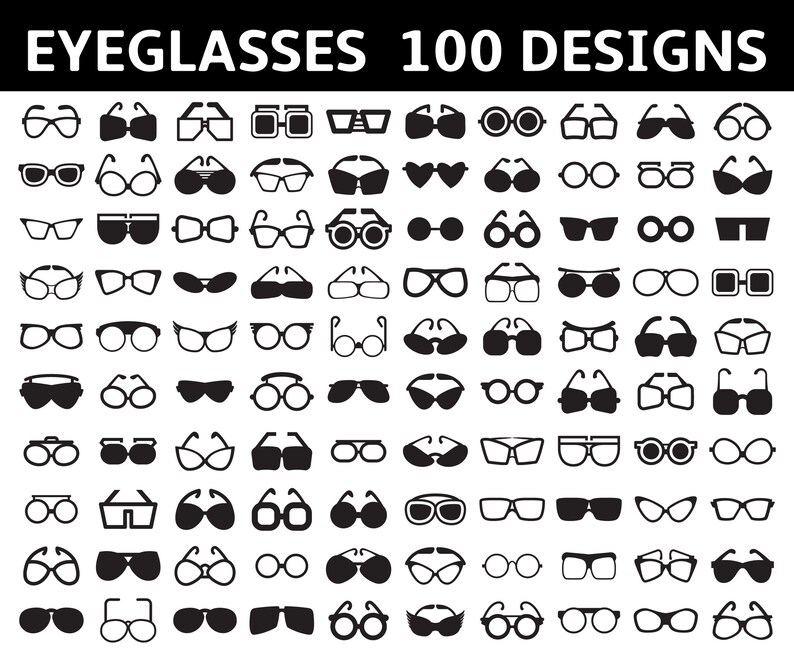 Sunglasses, Glasses Svg, Fashion Frame Sunglasses, Eyeglasses Bundle ...