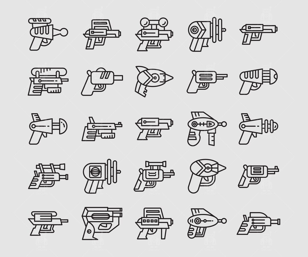 Space Gun Icons Svg, Space Blaster, Futuristic Gun, Space Weapon, Laser ...