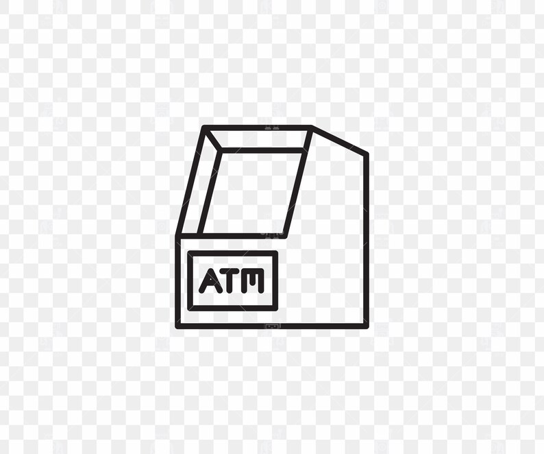ATM Line Icons Vector Clipart Set (digital File) - Etsy