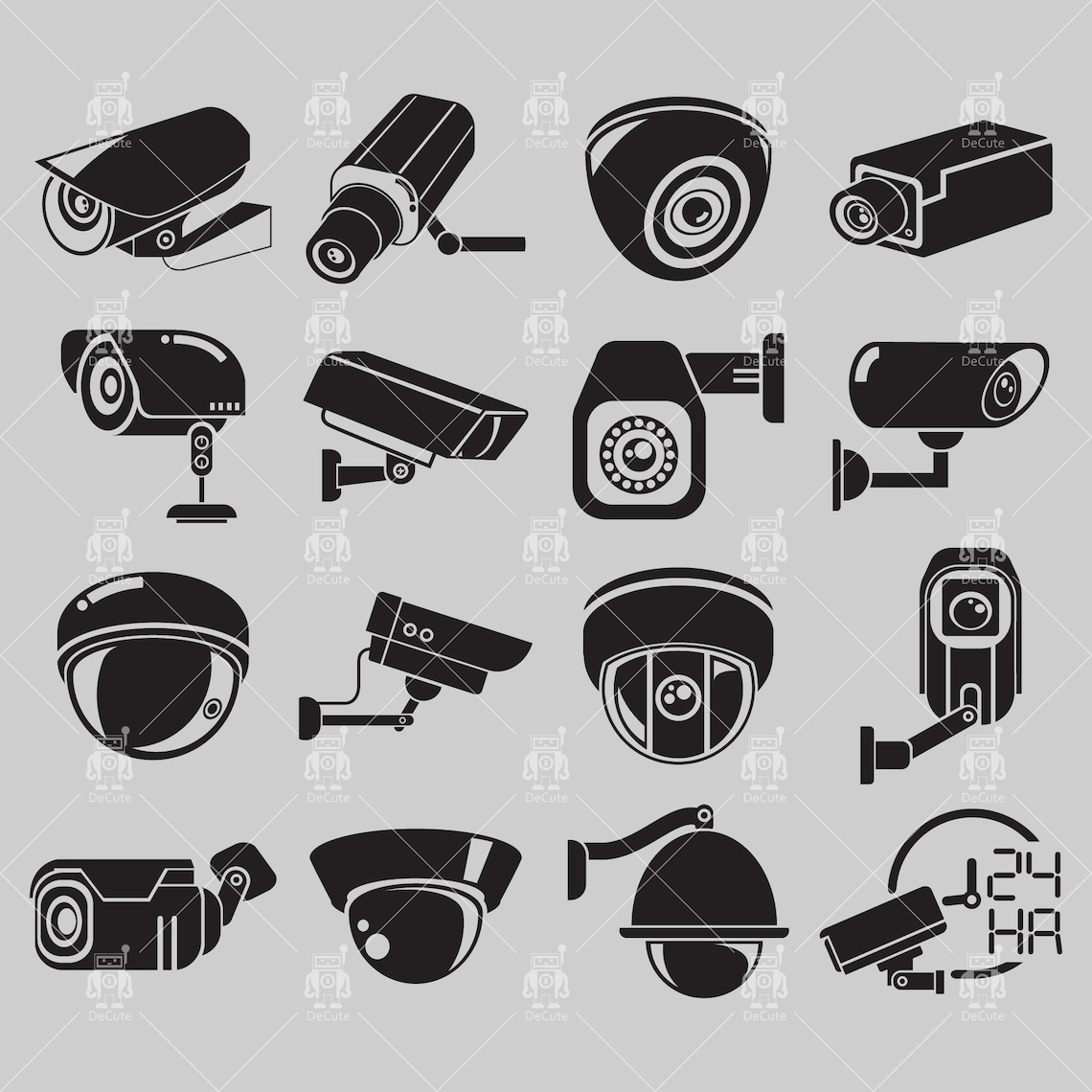 CCTV Security Camera Bundle Vector Digital File Svg Eps Dxf Png - Etsy