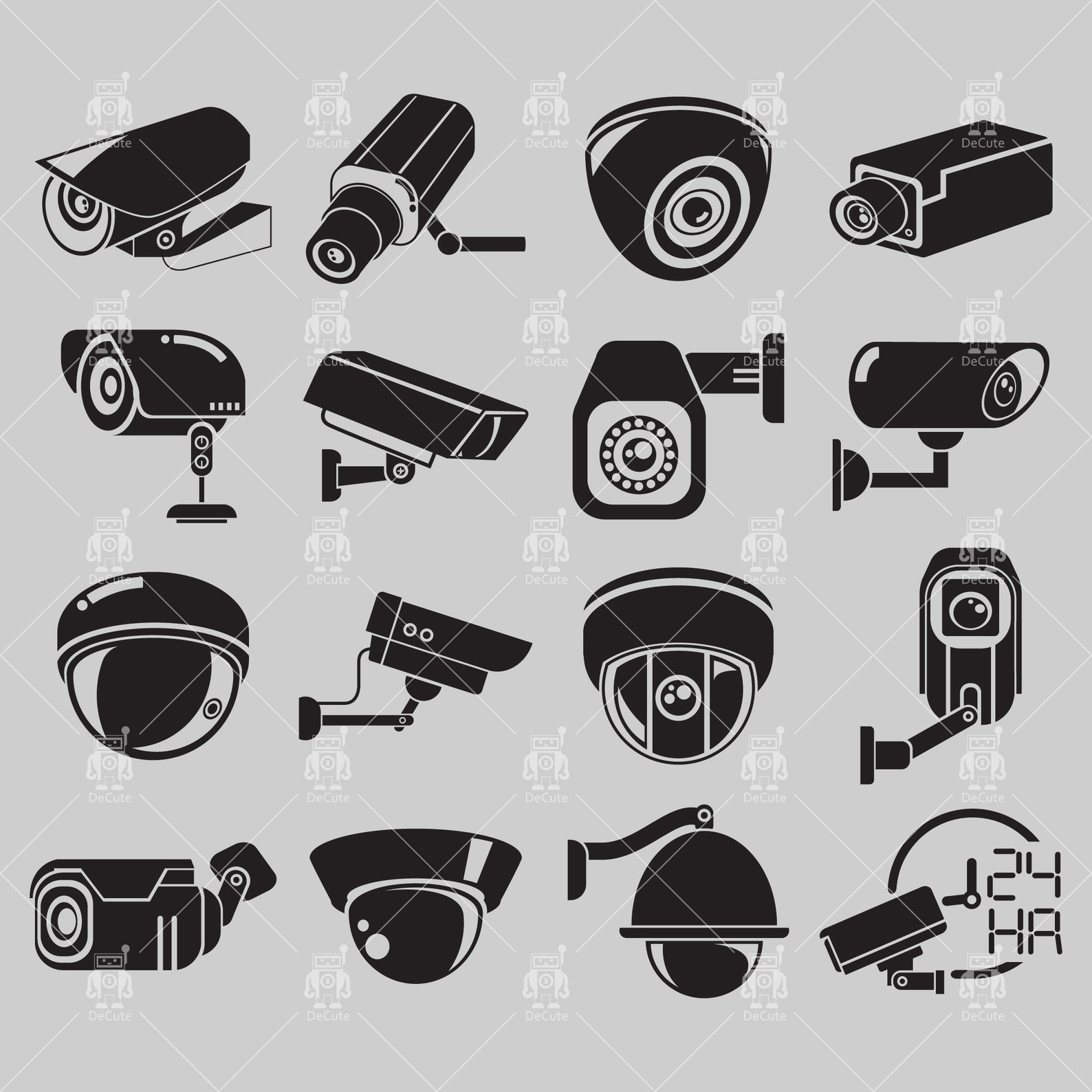 CCTV Security Camera Bundle Vector Digital File Svg Eps Dxf Png - Etsy