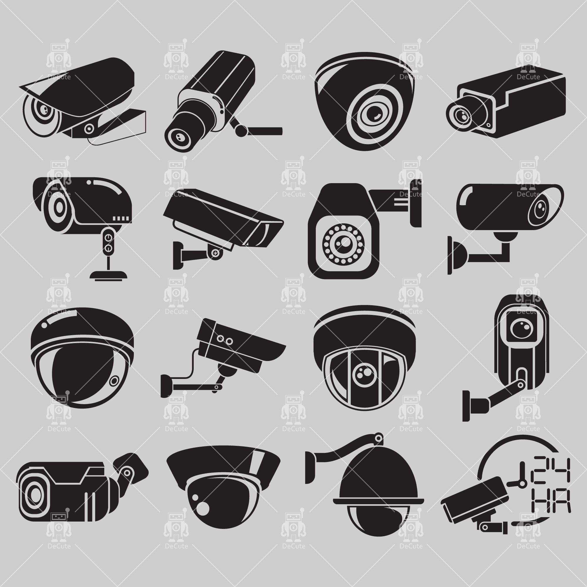 CCTV Security Camera Bundle Vector Digital File Svg Eps Dxf Png - Etsy