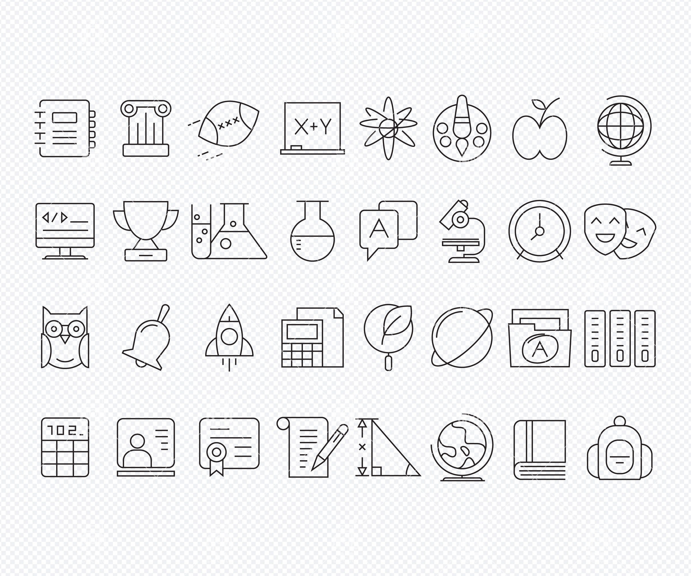 Education Symbol, Education Svg Icons, School Icons, Classroom Line ...