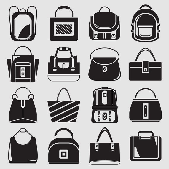 Bag Svg Bag Icons Fashion Bag Handbag Purse Backpack - Etsy