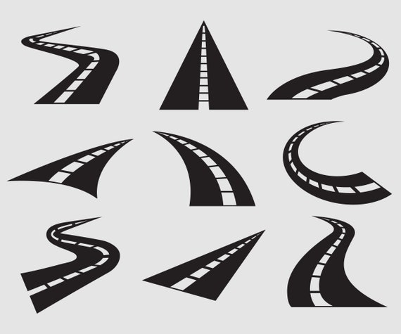 Street svg road and highway clip arts set Vector Digital File | Etsy