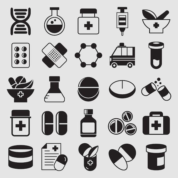 Medizin Icons/ Medizin svg/ Medizin Symbol/ Drogerie/ Kapsel/ | Etsy ...