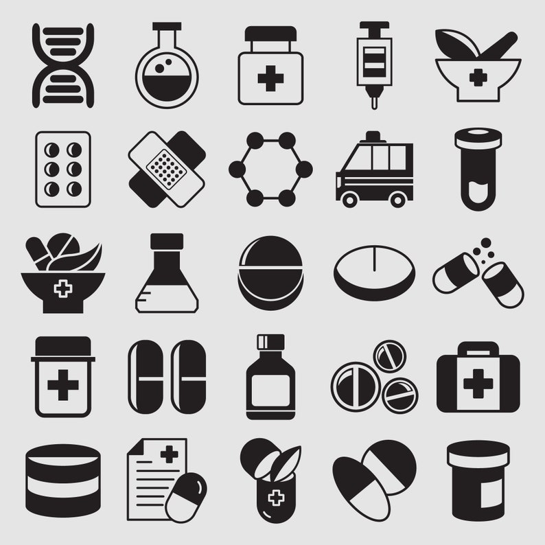 Medizin Icons/ Medizin svg/ Medizin Symbol/ Drogerie/ Kapsel/ Pille ...