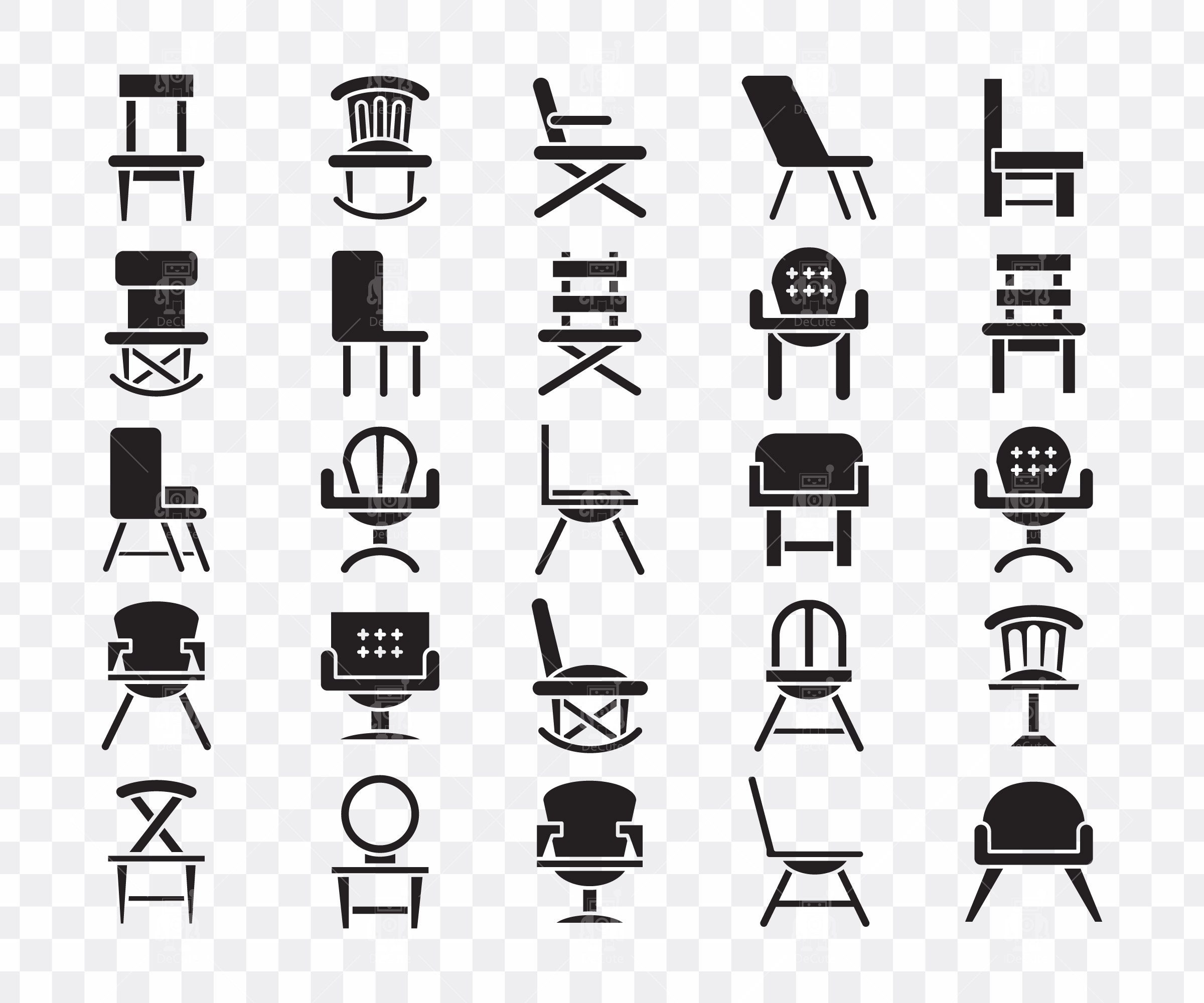 Chair Svg, Armchair Icons Svg, Rocking Chair Svg, Office Chair Icon ...