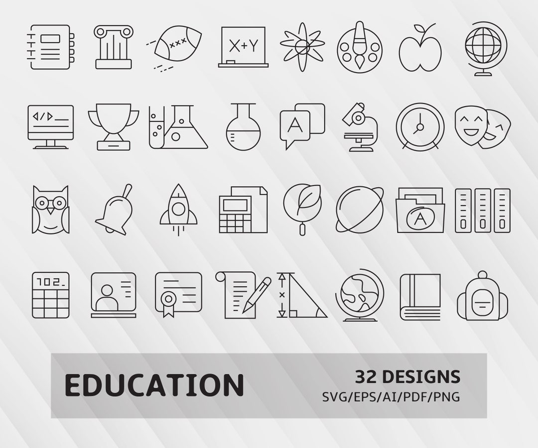 Education Symbol, Education Svg Icons, School Icons, Classroom Line ...
