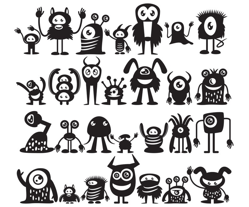 Monster Svg/ Funny and Cute Monster Cartoon Character/ Monster Mascot ...