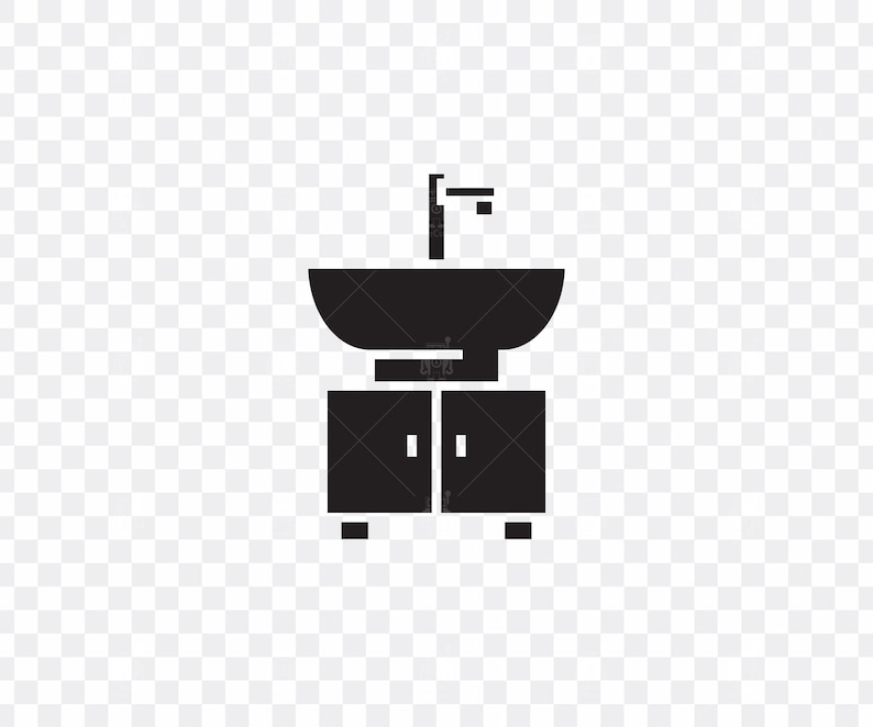 Basin Sink and Washbowl Icon Clip Arts Digital Download Vector Files ...