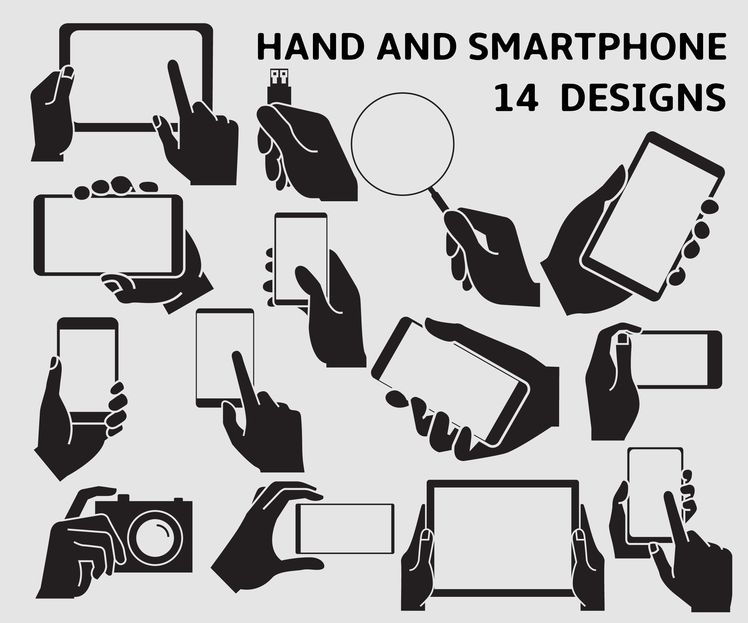 Hand Holding Smartphone, Mobile Phone, Tablet, Camera, Touching on ...