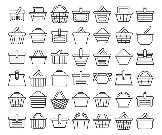 Einkaufskorb svg Korb svg Korb Icons svg Shop Handtasche | Etsy