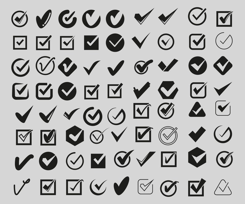 Check Mark Svg Check List Tick Pass Approve Symbol - Etsy Canada