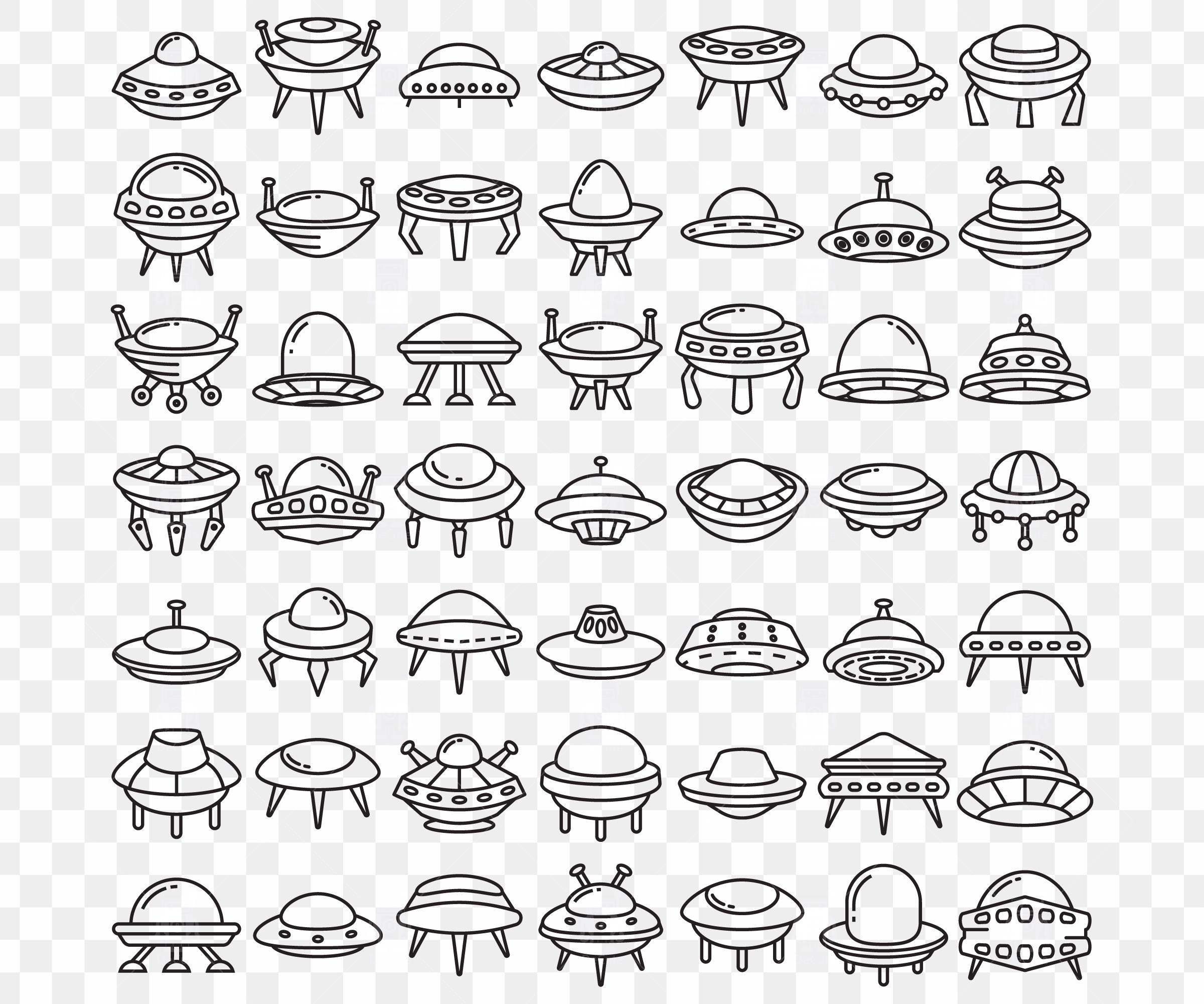 UFO Icon Svg, Flying Saucer Clip Arts, Alien Spaceship and Spacecraft ...