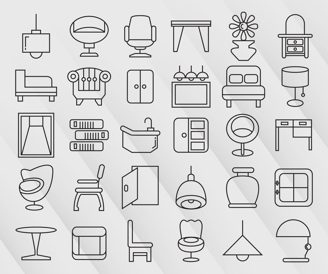 Furniture Icons, Furniture Svg, Home Decoration, Interior Design, Sofa ...