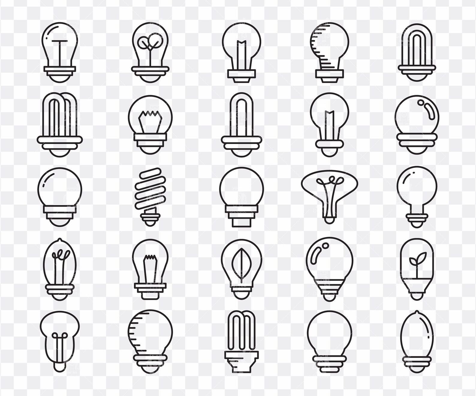 Bombilla svg, icono de línea de lámpara svg, lámpara fluorescente svg ...