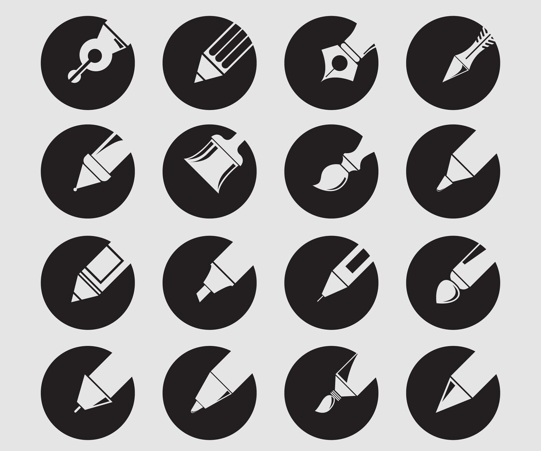 Pen Svg, Pencil Svg, Pen Icons, Writing Tool, Fountain Pen, Brush Tool ...