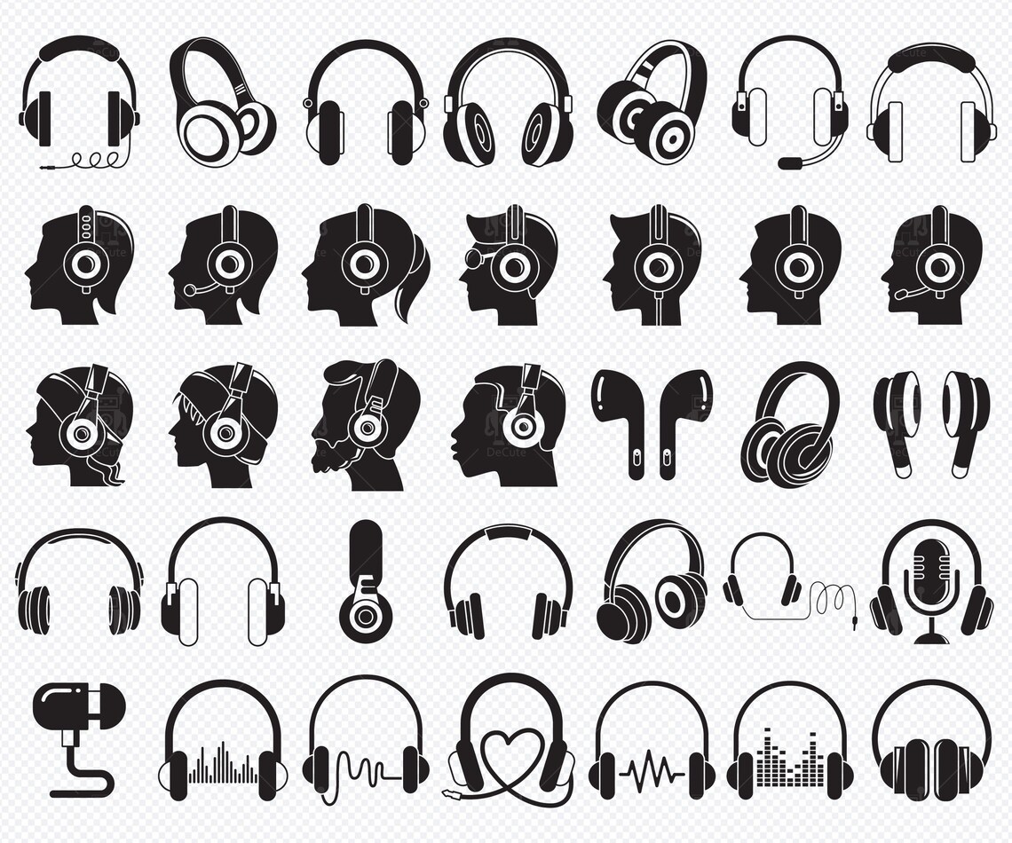Headphone Svg/ Headphone Icons/ Earphone/ Listening Music/ Call Service ...