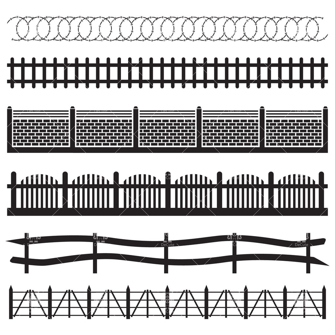 Fence Svg, Home Fence, Stone Bricks Fence, Barrier, Barbed Wire and ...