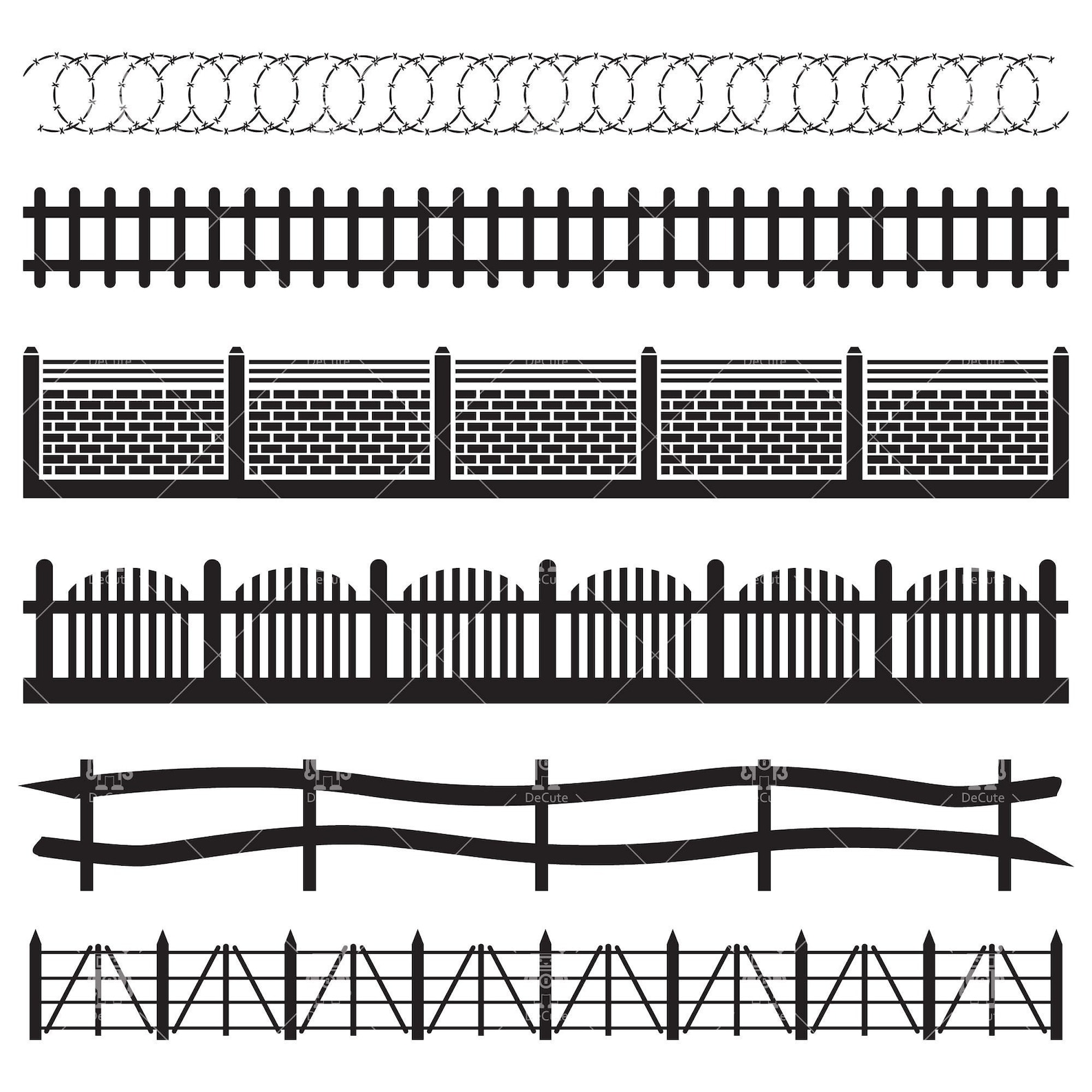 Fence Svg, Home Fence, Stone Bricks Fence, Barrier, Barbed Wire and ...
