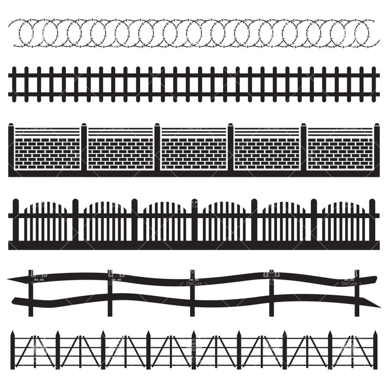 Fence Svg, Home Fence, Stone Bricks Fence, Barrier, Barbed Wire and ...