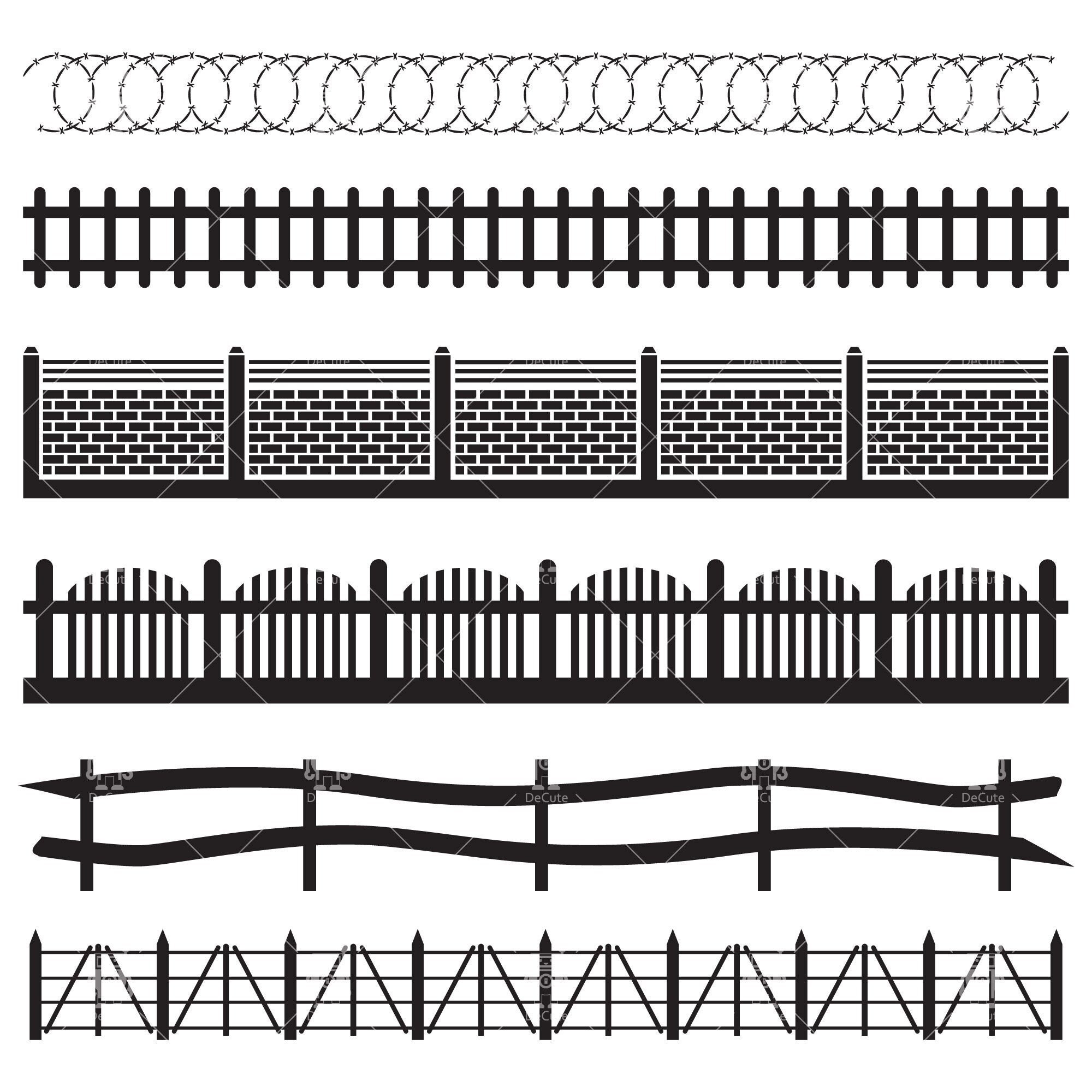 Fence Svg, Home Fence, Stone Bricks Fence, Barrier, Barbed Wire and ...