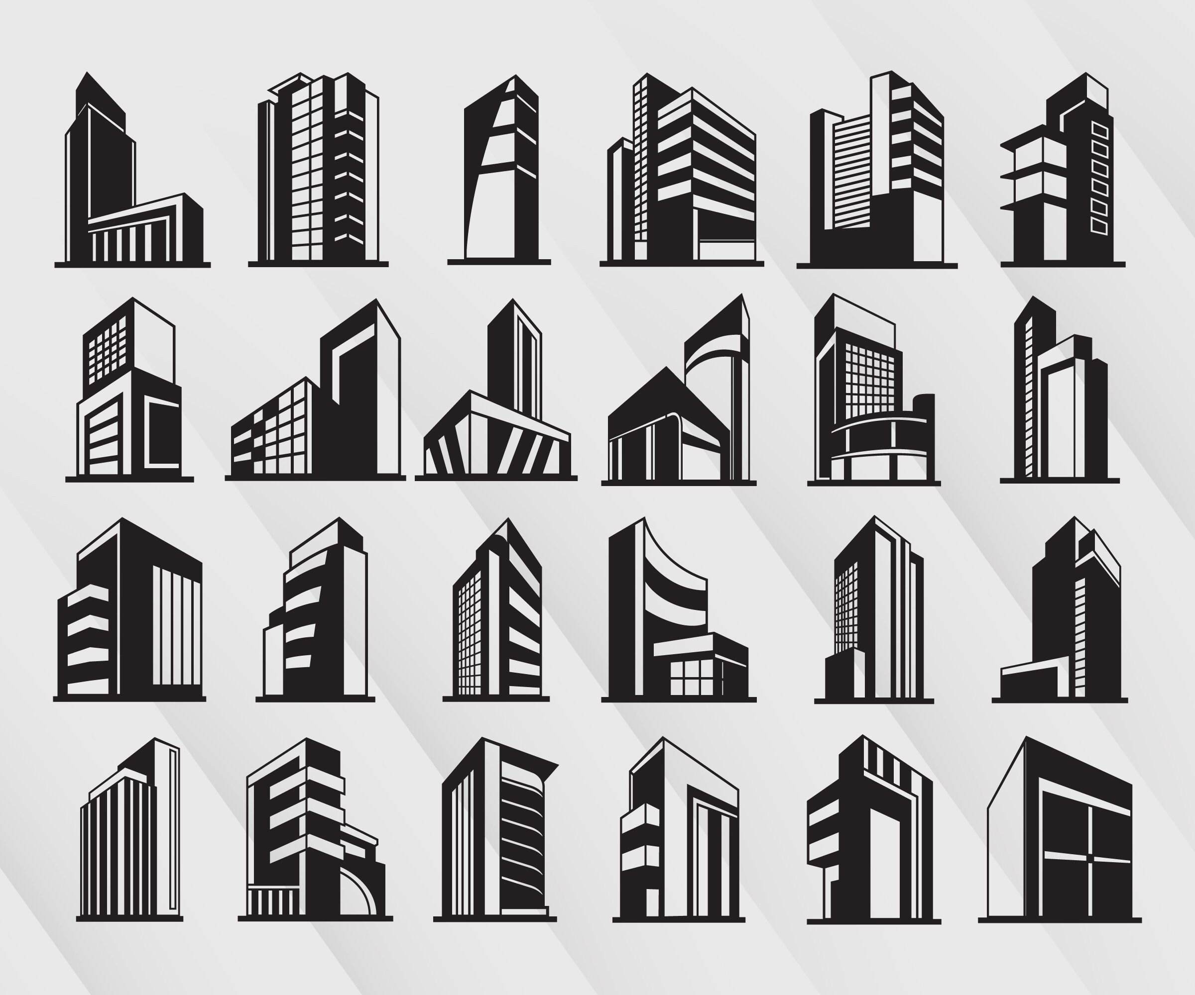 Office Building, Tower Icons, Downtown Area Building Isometric Svg ...