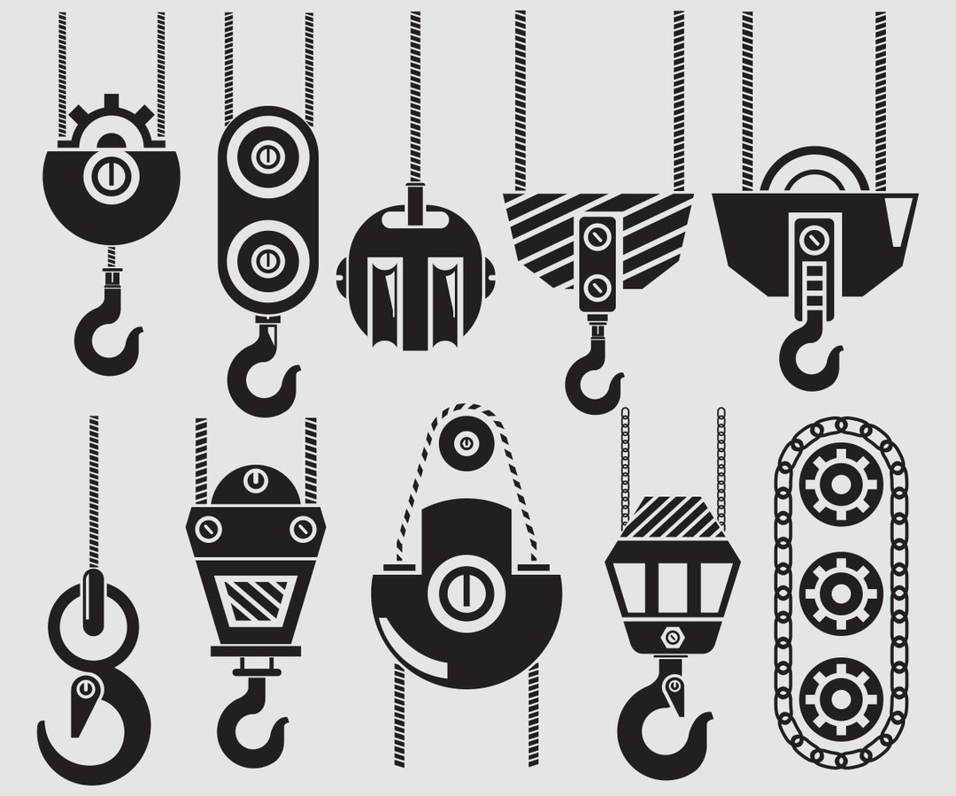 Pulley Svg, Pulley System, Crane Hook Svg, Hoist Svg, Industrial Crane ...